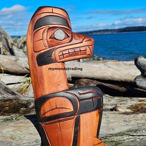 Northwest Coast First Nations Native Hand Carved, Authentic Wall Art Carving BEAR Native ...