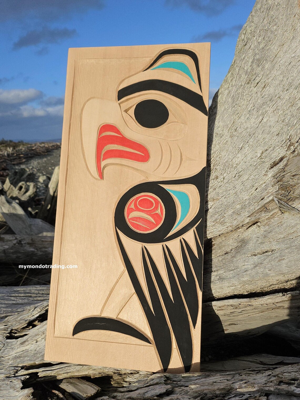 Hand Carved Cedar Eagle: Indigenous Pacific Northwest Coast Art ...