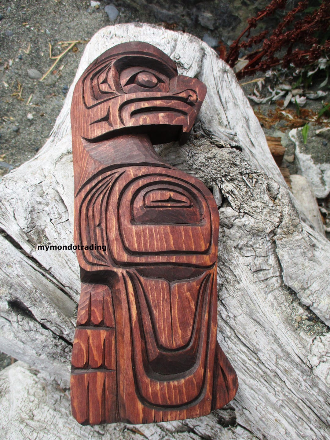 Native North American Pacific Northwest Wood Art Carving: EAGLE, Hand ...