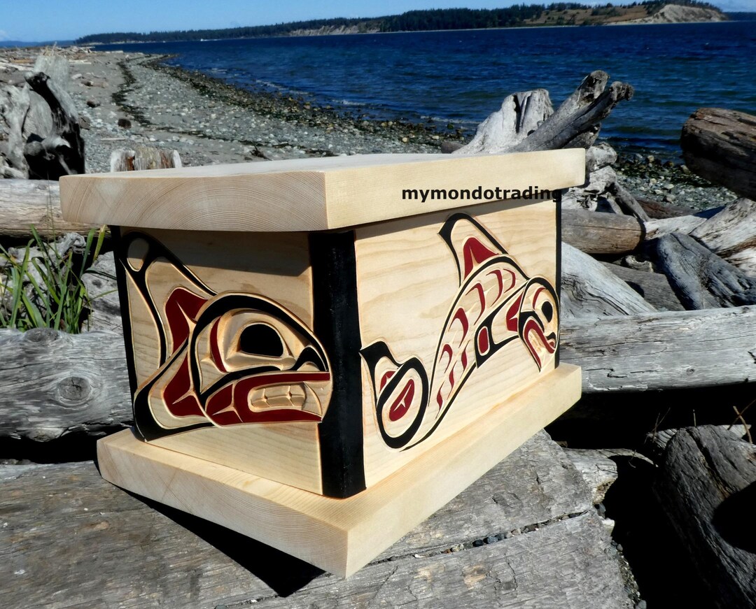 Indigenous Native American Northwest Coast KILLER WHALE Bentwood Box ...