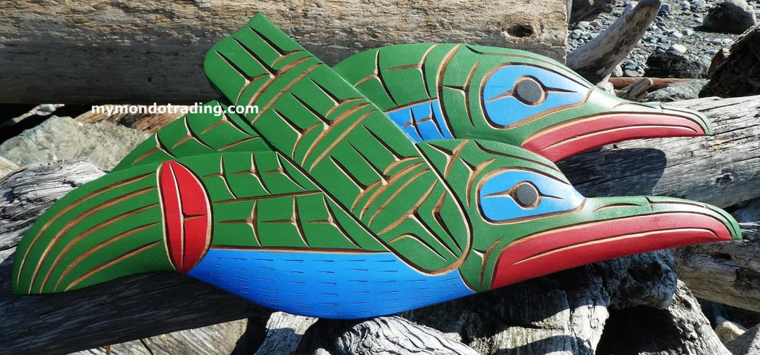 Indigenous Pacific Northwest Coast Native Red Cedar Hummingbirds, Birds ...