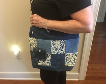 To Order. Upcycled Denim Distressed Denim Bag Jeans Tote - Etsy