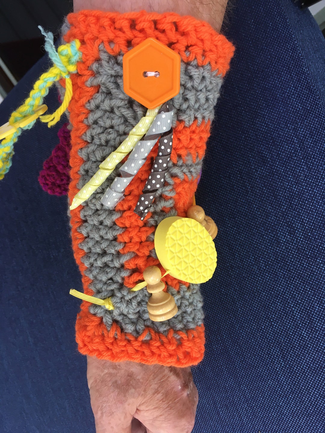 ADULT FIDGET SLEEVE/ Cuff/muff/wheelchair Activity/sensory/tactile ...