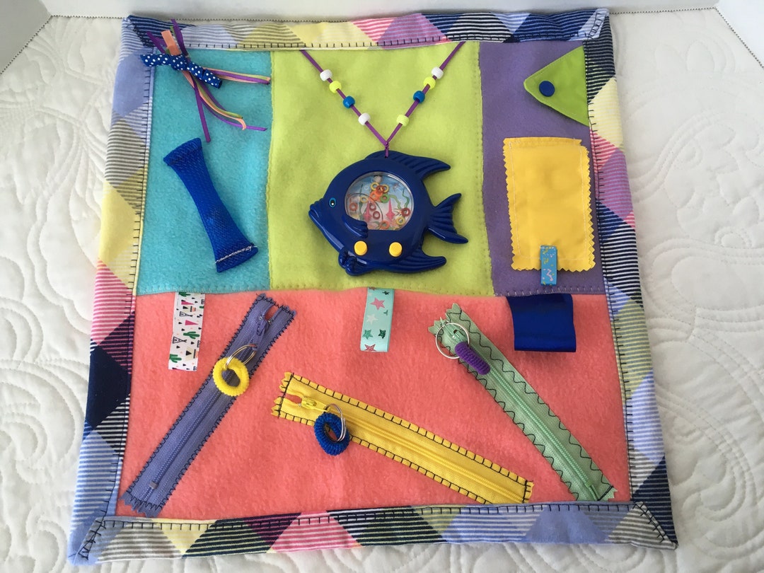 ADULT FIDGET BLANKET/ Activity Lap Pad /wheelchair Activity/ Alzheimer ...