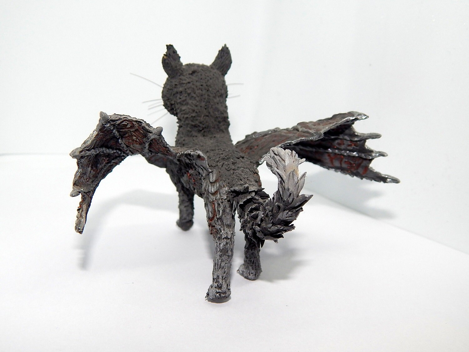 Cat Dragon Figurine Sculpture Cat With Wings Figure Fantasy - Etsy