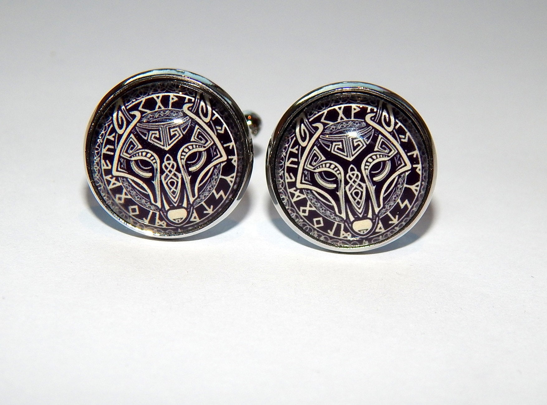 Viking Wolf Cufflinks Norse Vikings Cufflinks Nordic Wolf - Etsy