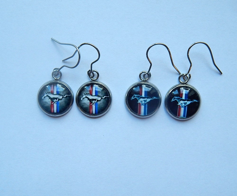 Ford Mustang Logo Earrings: Horse Car Emblem Jewelry - Etsy