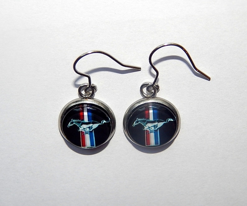 Ford Mustang Logo Earrings: Horse Car Emblem Jewelry - Etsy