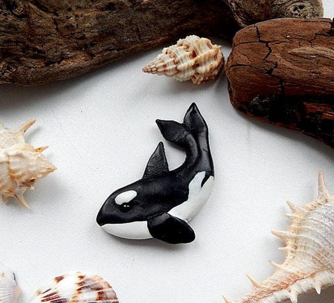 Orca Whale Pendant, Ocean Jewelry, Whale Polymer Clay, Whale Jewelry ...