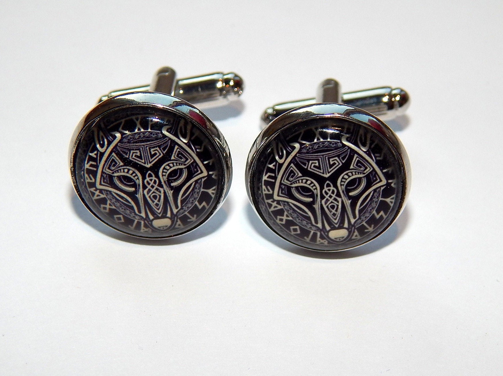 Viking Wolf Cufflinks Norse Vikings Cufflinks Nordic Wolf - Etsy