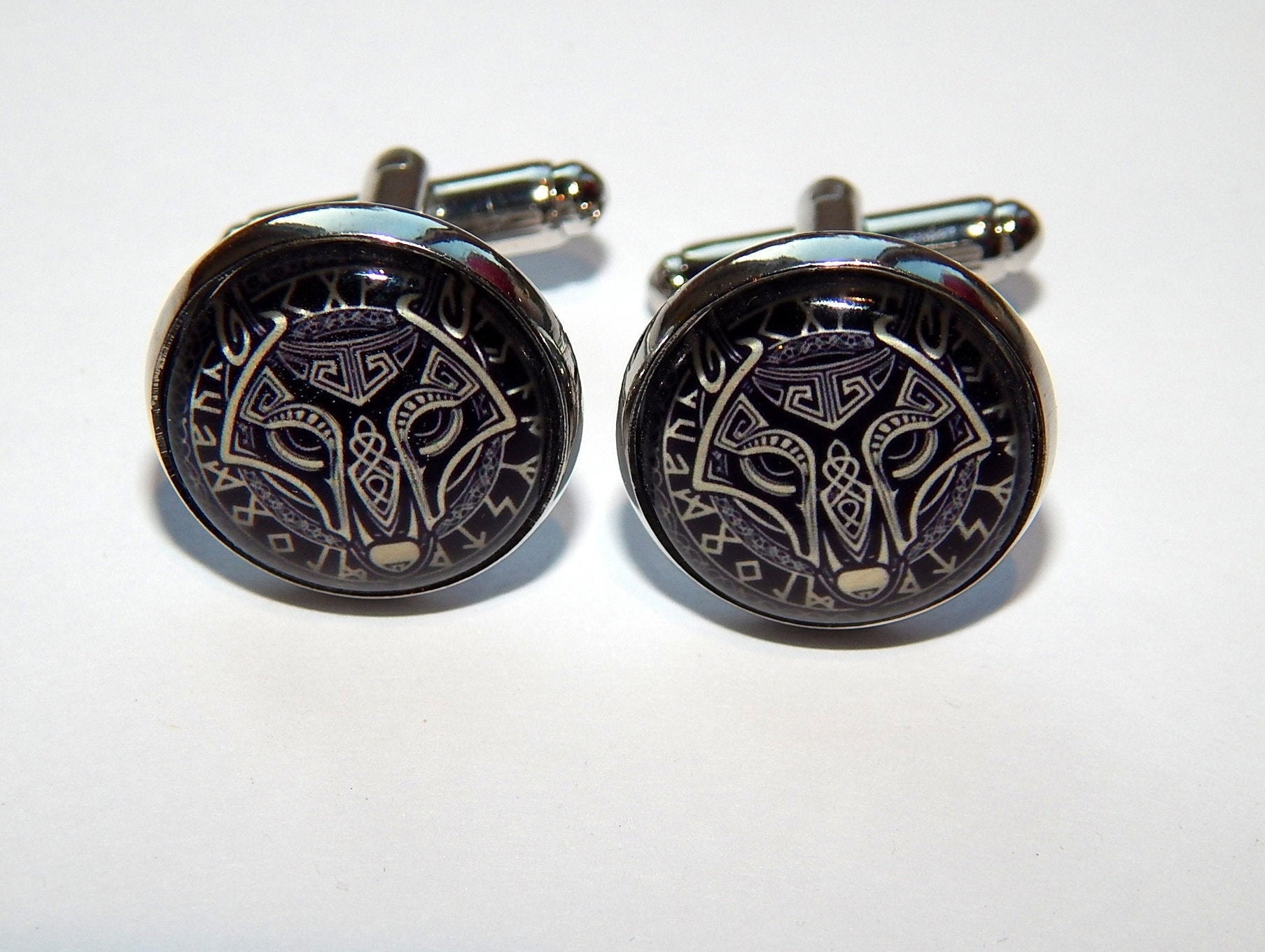 Viking Wolf Cufflinks Norse Vikings Cufflinks Nordic Wolf - Etsy