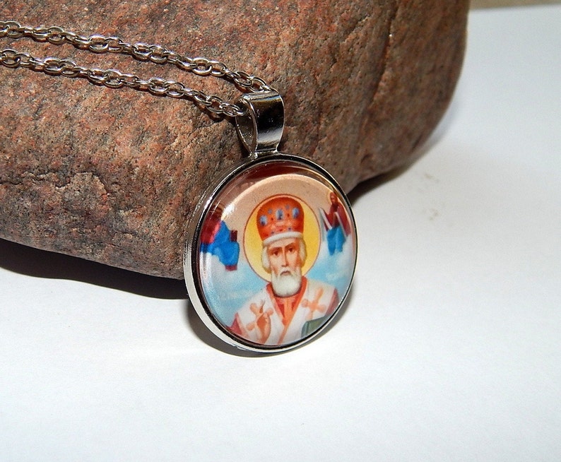 St. Nicholas the Wonderworker Miniature Icon Pendant Necklace - Etsy