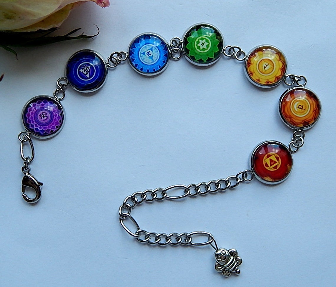 Seven Chakras Bracelet yoga bracelet Seven Energy Levels | Etsy