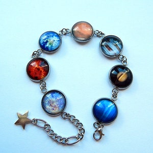 Solar System Bracelet, Solar System Jewelry, Planet Bracelet, Planet ...