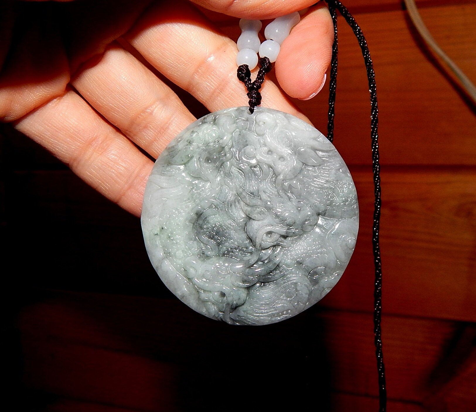 Light Green Smoke Purple A Jade Jadeite 9 Dragon Pendant - Etsy