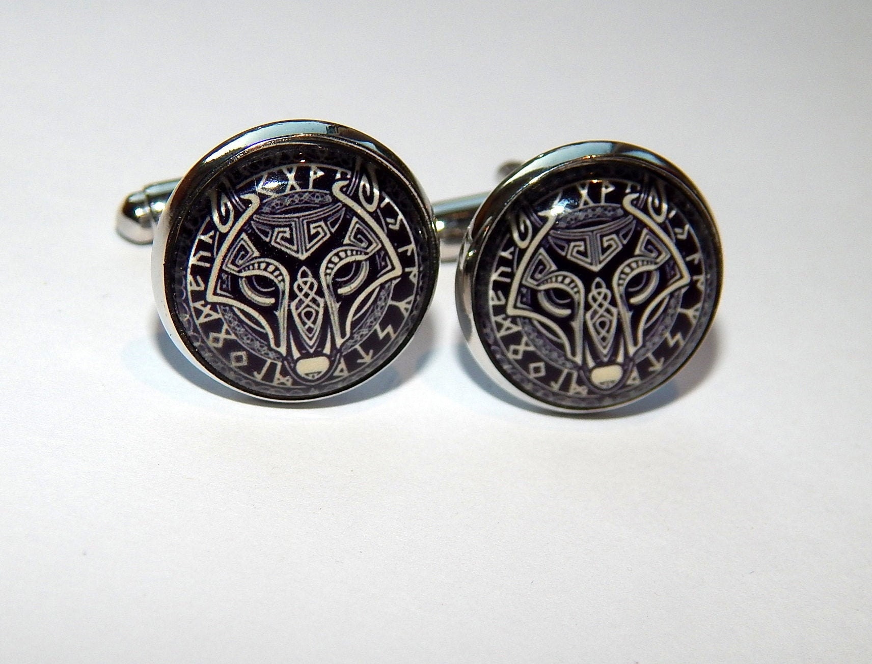 Viking Wolf Cufflinks Norse Vikings Cufflinks Nordic Wolf - Etsy