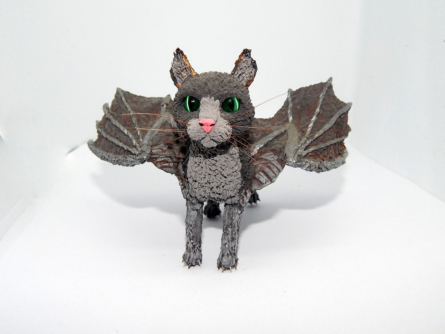 Cat Dragon Figurine Sculpture Cat With Wings Figure Fantasy - Etsy
