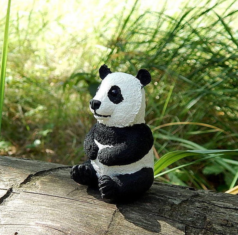 Panda Bear Sculpture Figure Panda Bear Figurine of Clay - Etsy