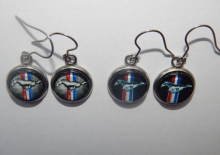 Ford Mustang Logo Earrings: Horse Car Emblem Jewelry - Etsy