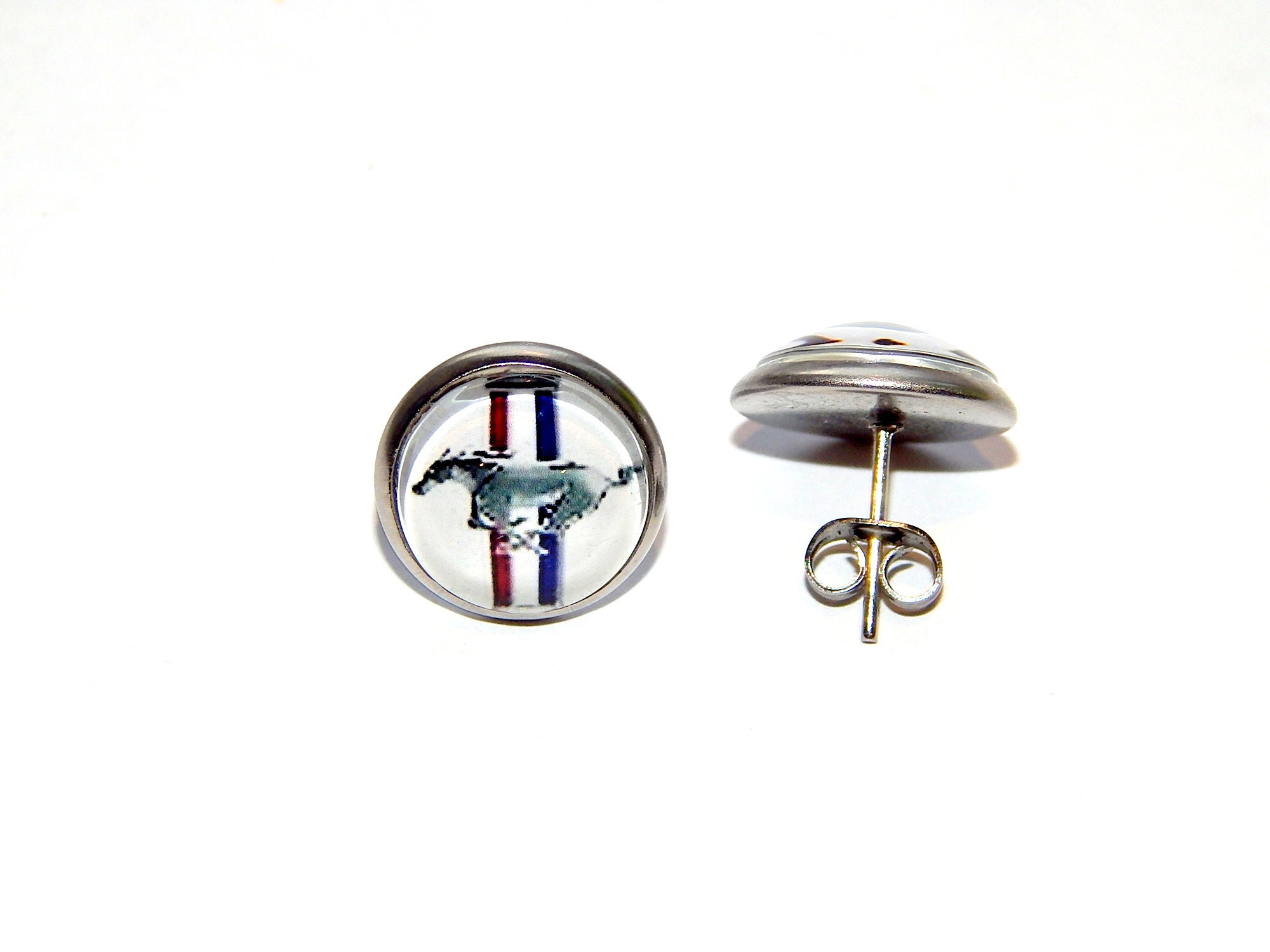 Ford Mustang Logo Earrings: Stainless Steel Studs - Etsy