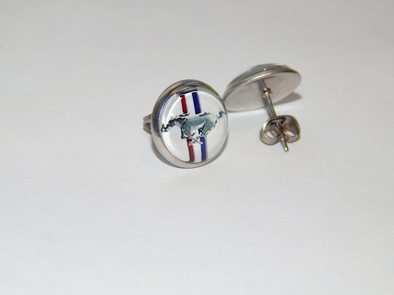 Ford Mustang Logo Earrings: Stainless Steel Studs - Etsy