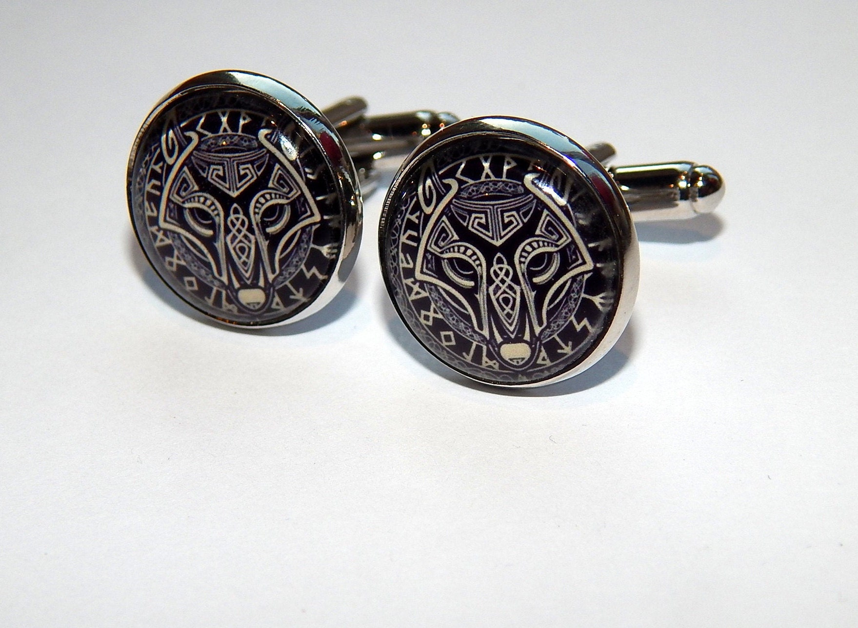 Viking Wolf Cufflinks Norse Vikings Cufflinks Nordic Wolf - Etsy