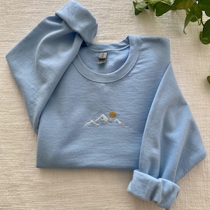 Embroidered Mountain Hoodie: Nature Adventure Sweatshirt - Etsy