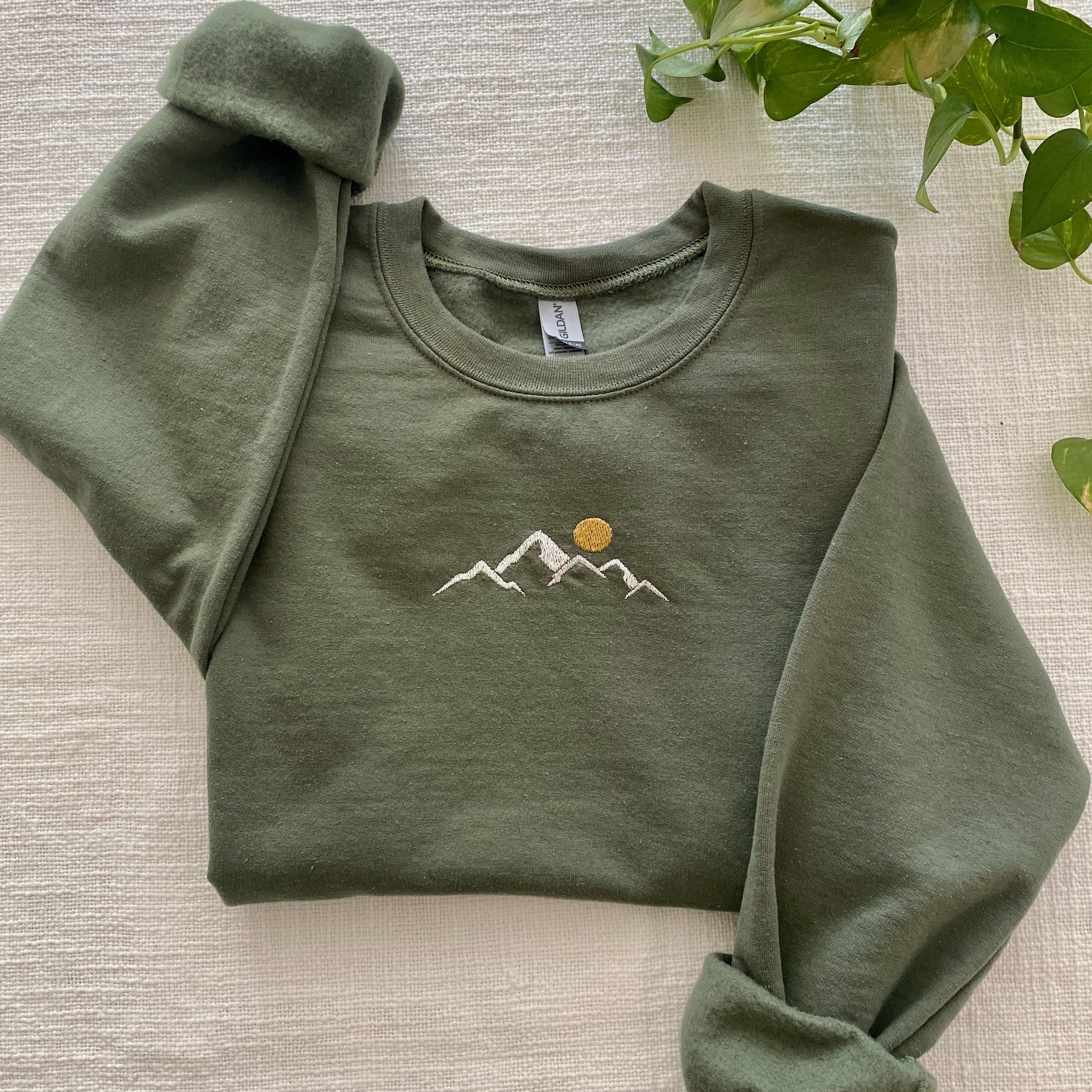 Embroidered Mountain Hoodie: Nature Adventure Sweatshirt - Etsy