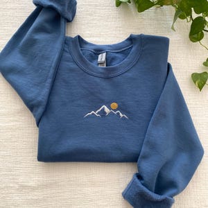 Embroidered Mountain Hoodie: Nature Adventure Sweatshirt - Etsy