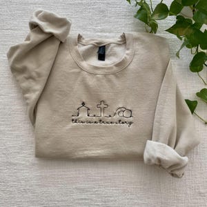 Easter Story Embroidered Crewneck Sweatshirt - Christian Gift - Etsy
