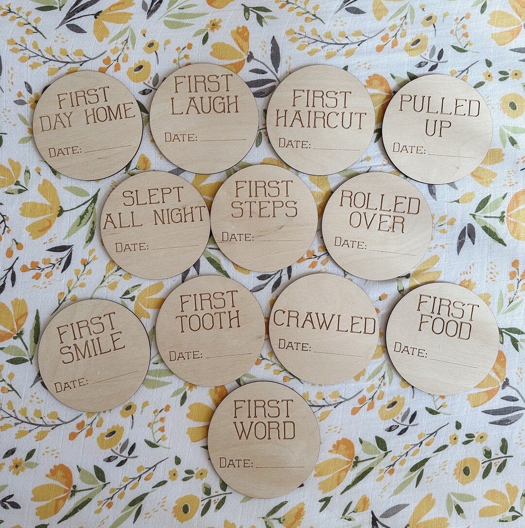 Baby's First Milestones - Baby Milestones - Milestone Disks - Wood ...