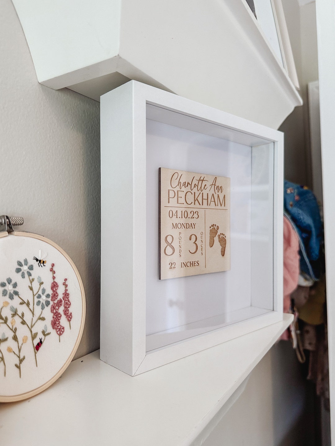 Newborn Memory Keepsake Frame Custom Newborn Keepsake Gift Framed Baby ...