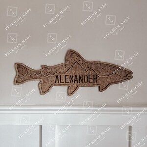 Rainbow Trout Nursery Sign - Fishing Nursery Sign - Fish Sign - Nature ...
