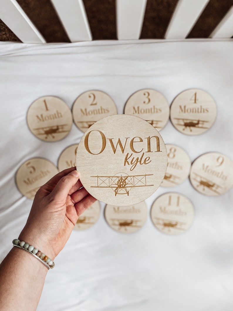 Aviation Baby Monthly Milestones Airplane Baby Milestones - Etsy