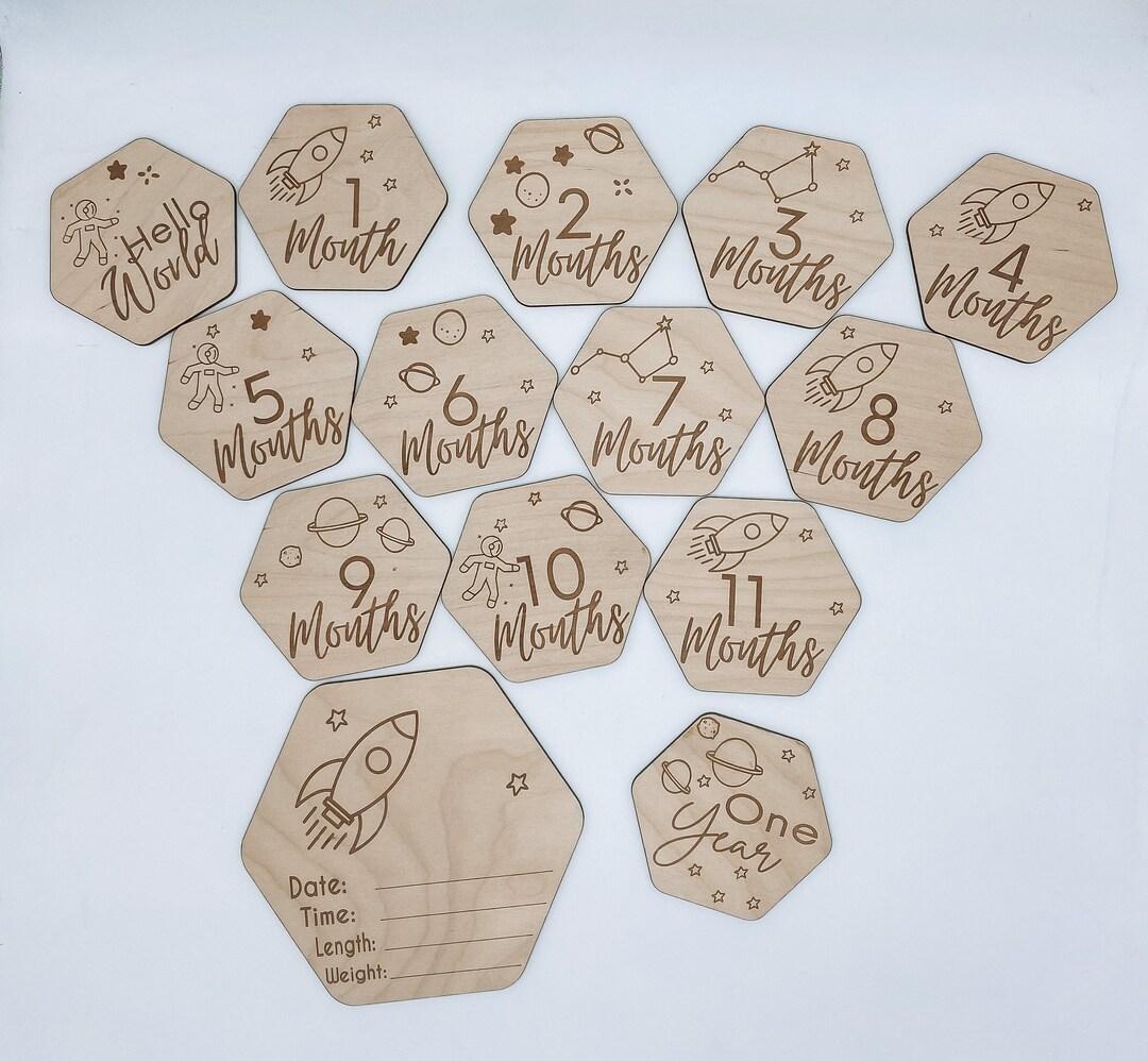 Space Theme Monthly Disk Newborn Photo Prop Baby Shower Gift Set space ...