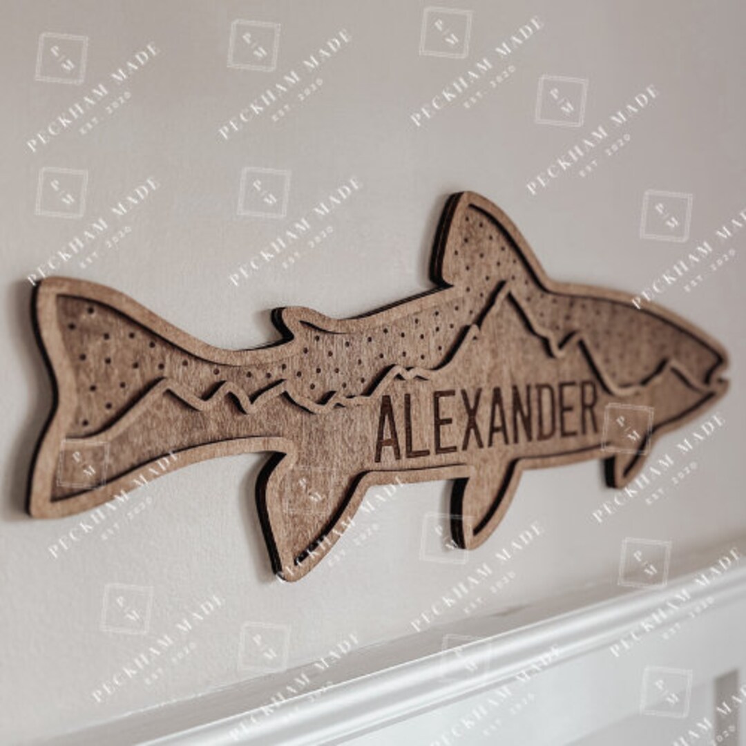Rainbow Trout Nursery Sign - Fishing Nursery Sign - Fish Sign - Nature ...