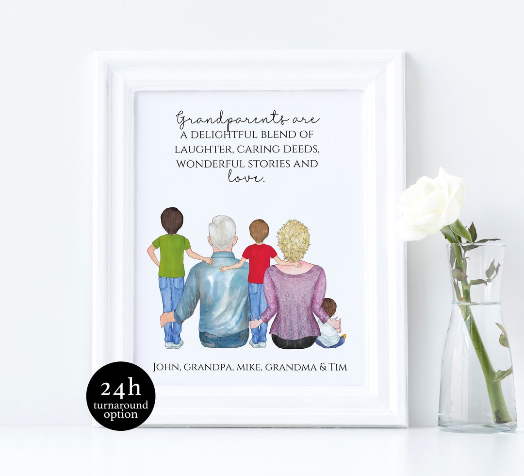 Custom Grandparents Print, Custom Grandparents Christmas Gift ...