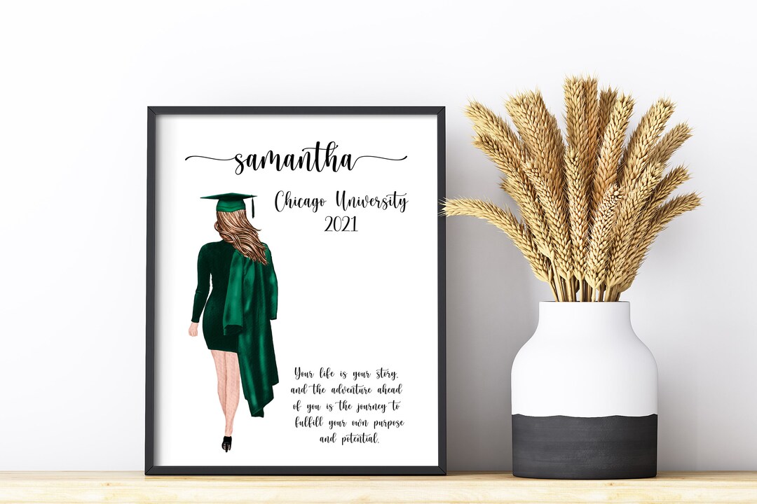 Custom Graduation Print, Graduation Illustration, Personalized ...