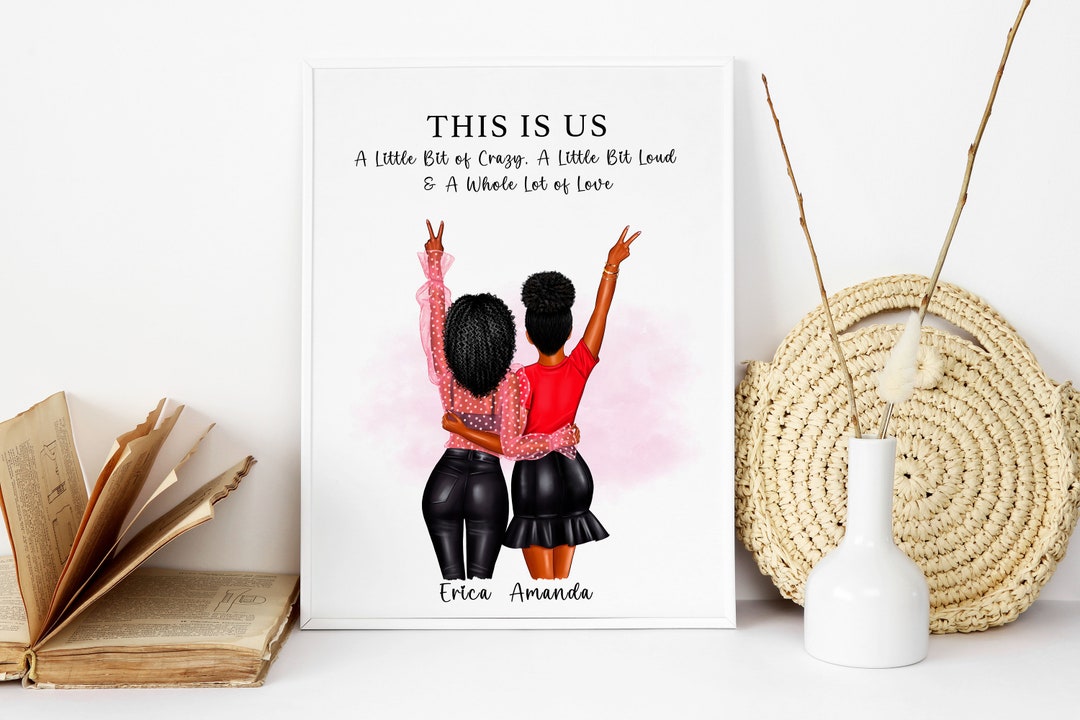 Friendship Gift, Custom Friend Group Illustration, Besties Personalized ...