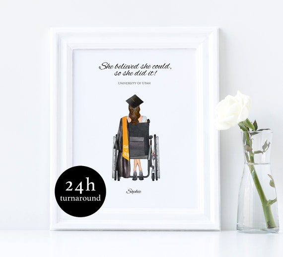 Personalized Graduation Print Wheelchair Graduation Print We | Etsy