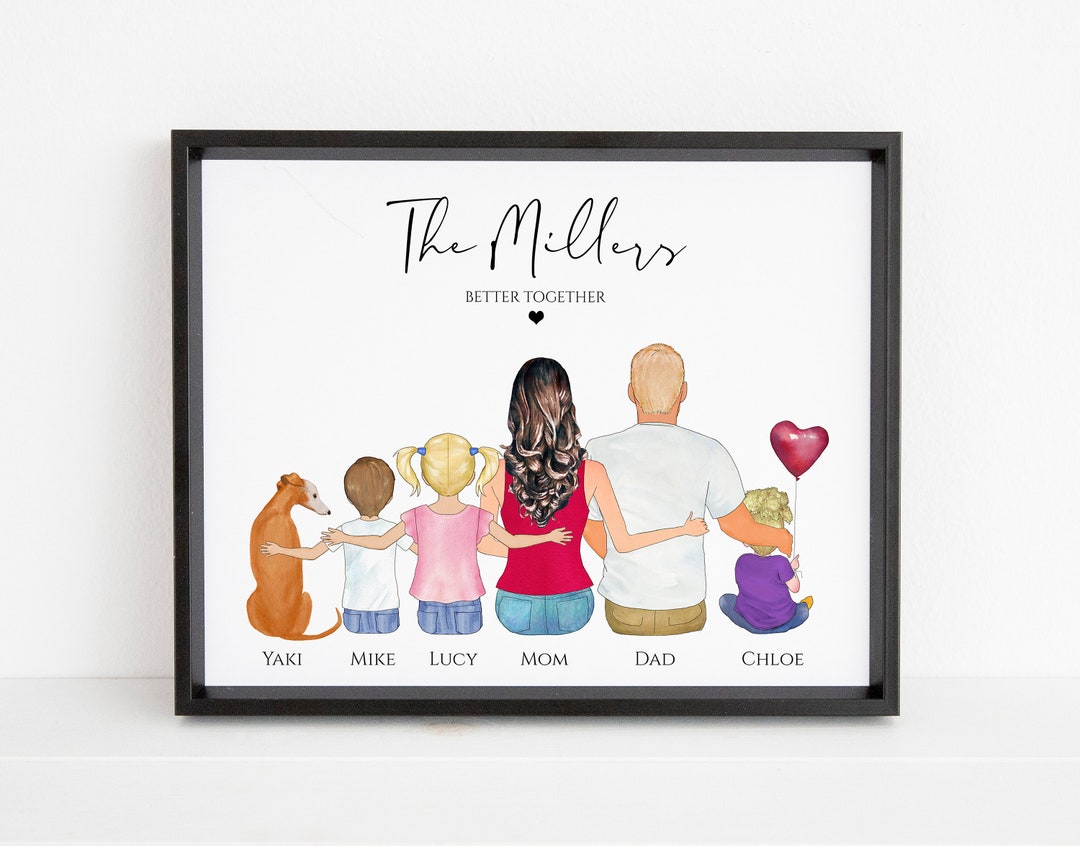 Custom Family Print, Personalized Family New Home Gift, Family Portrait ...