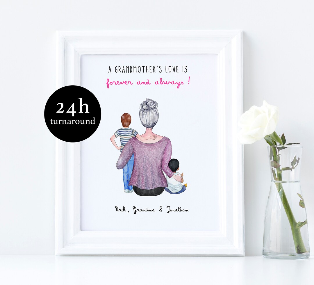 Personalized Grandmother Print, Custom Grandma Birthday Gift, Grandma ...