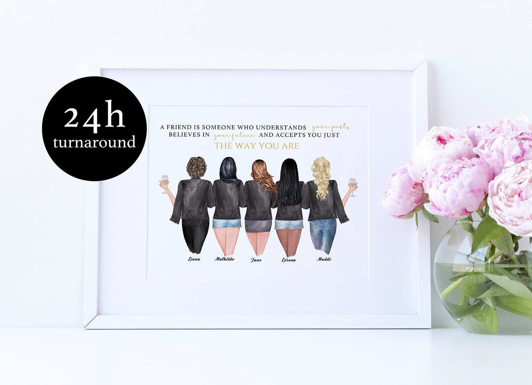 Best Friends Personalized Gift, Custom Friends Print, Friendship Quote ...