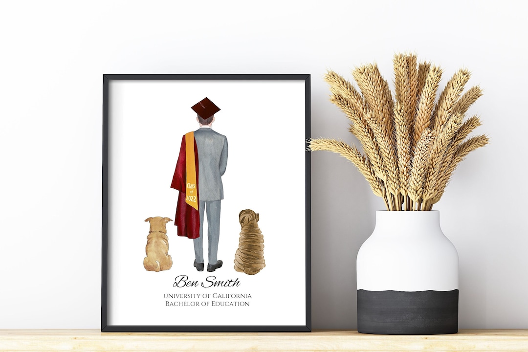 Custom Graduation Print, Graduation Pet Print, Personalized College ...