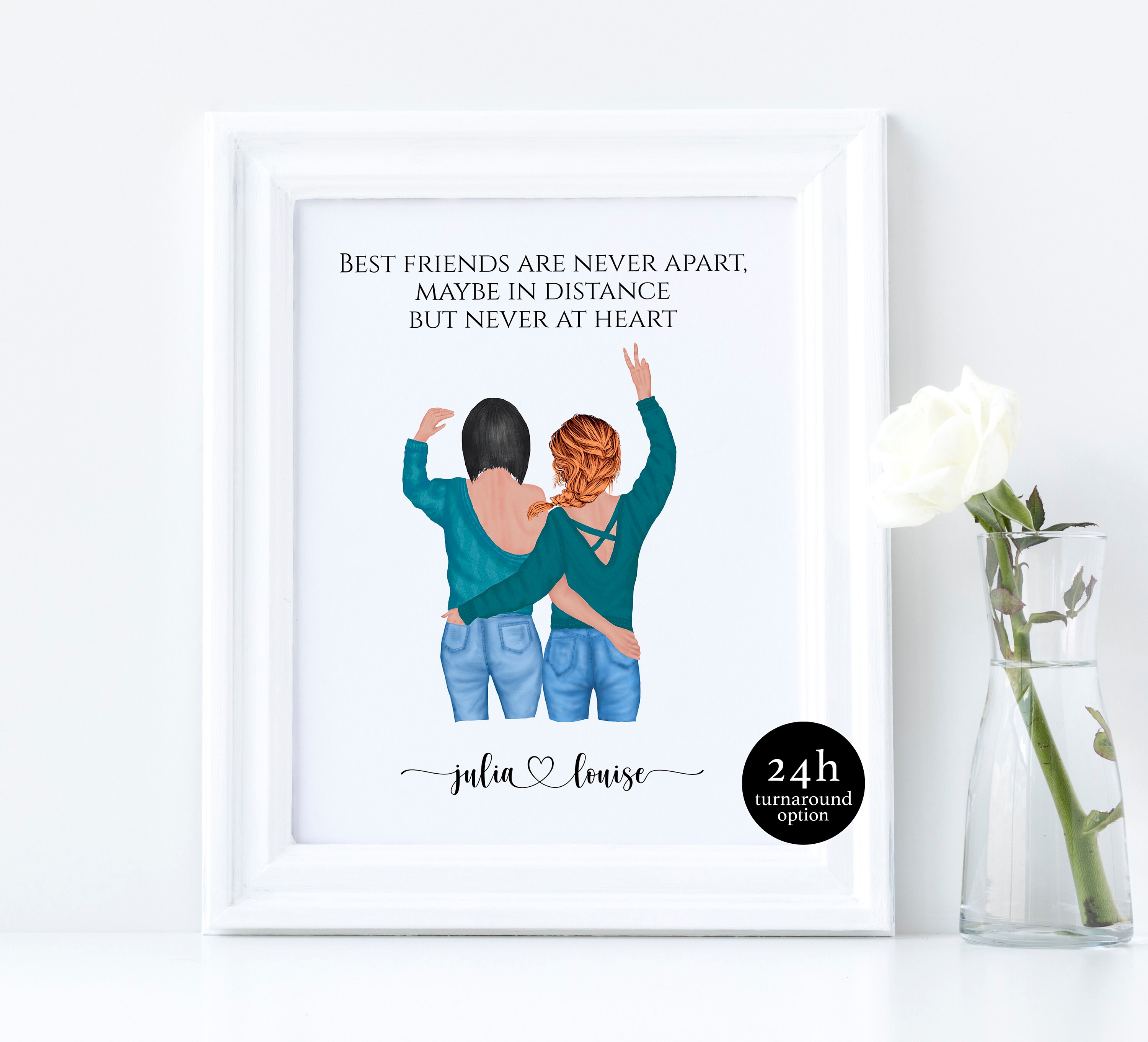 Custom Best Friend Print Custom Friend Group Illustration | Etsy