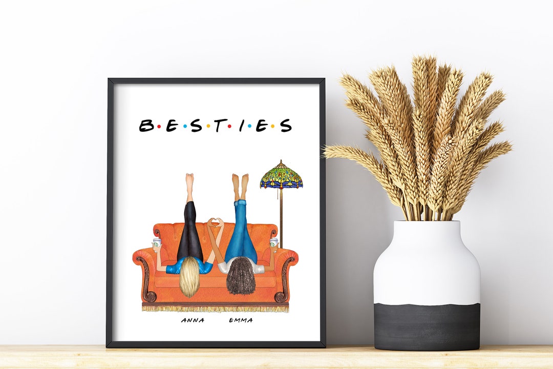 Custom Besties Print, Personalized Friends Wall Art, Custom Besties ...