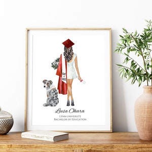 Custom Graduation Print, Graduation Pet Print, Personalized College ...