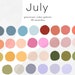 July, Digital Color Palette for Procreate, Blue and Pink Colors, Fresh ...