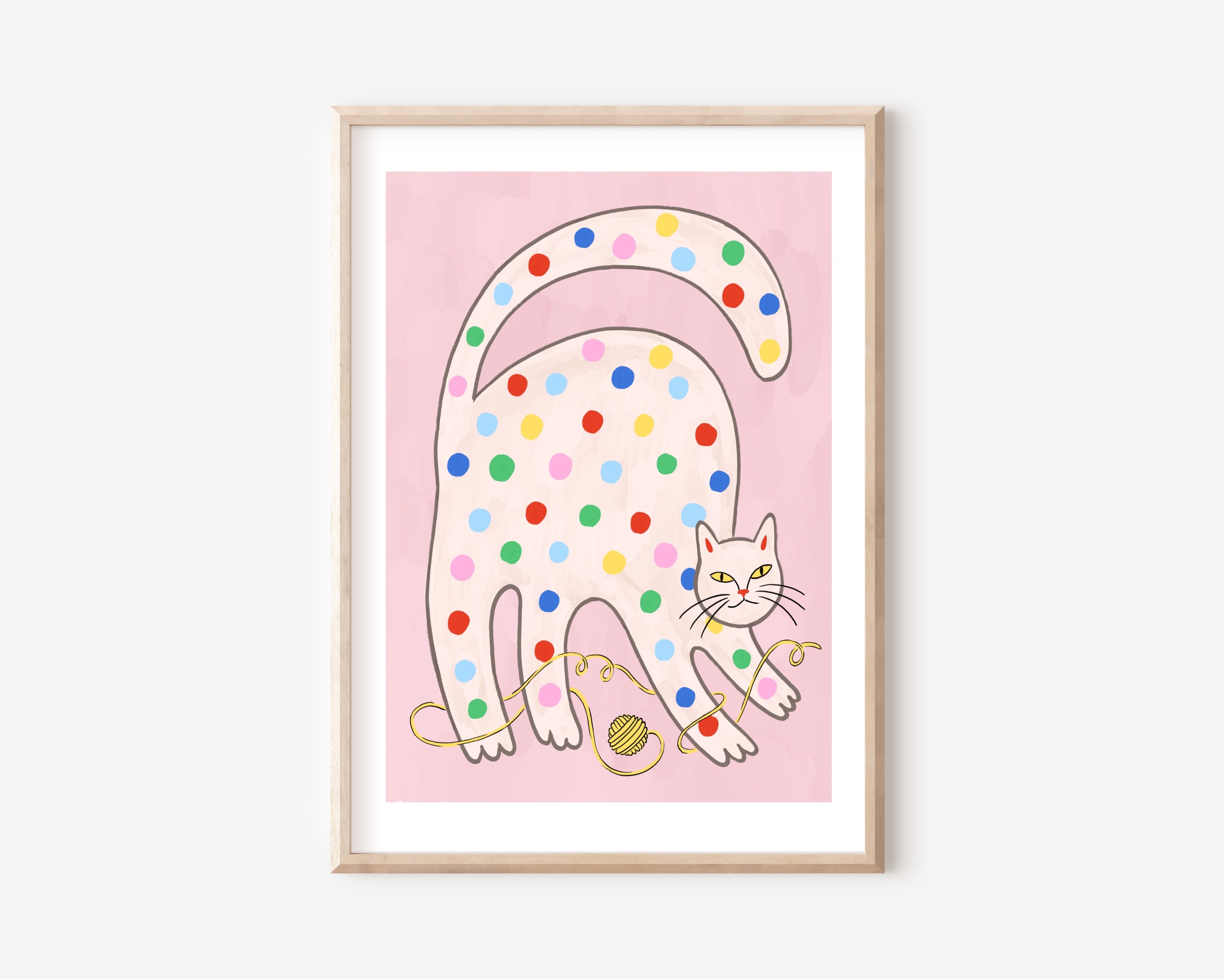 Festive Cat A3 Digital Print A4 Instant Download Colorful - Etsy