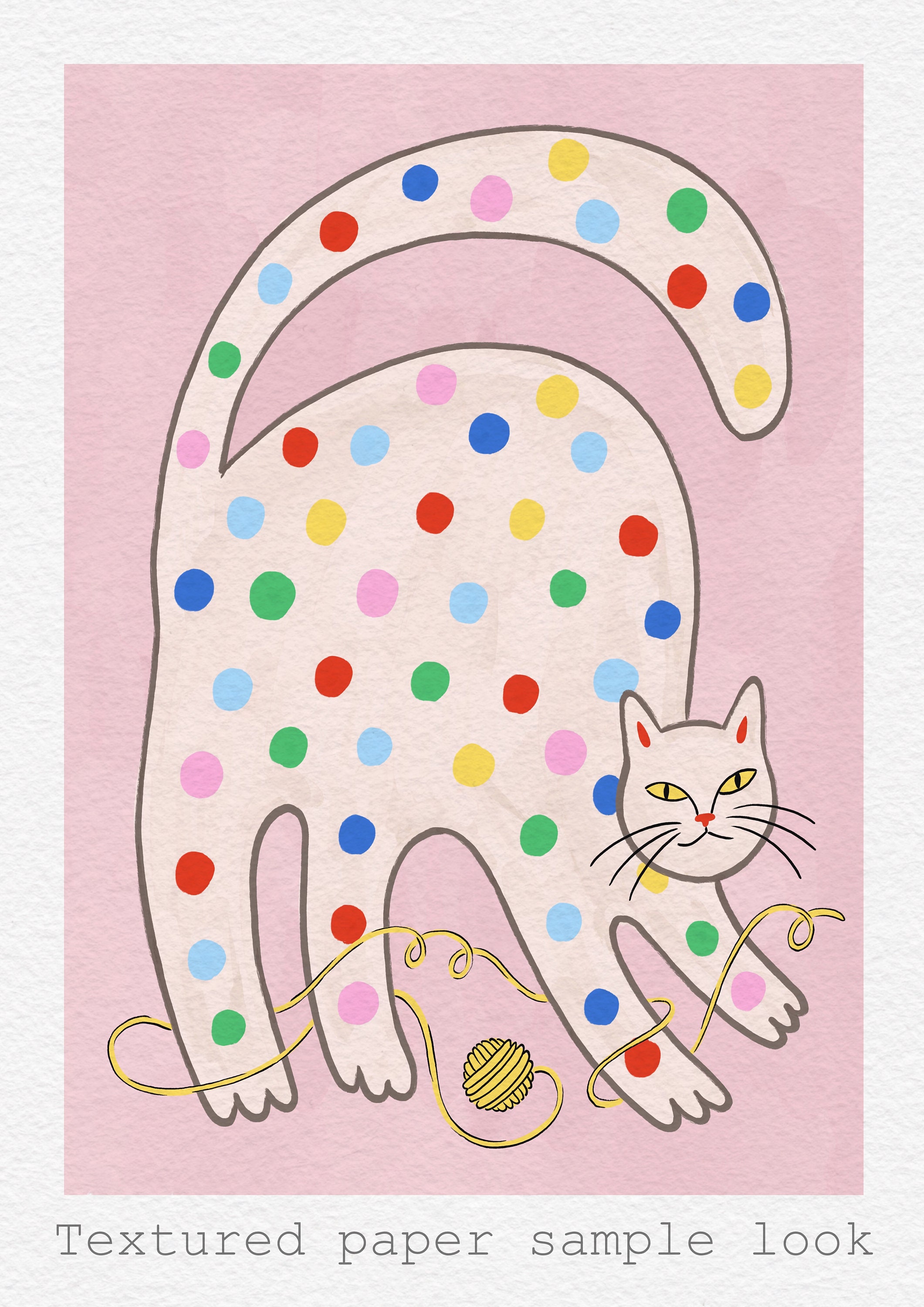 Festive Cat A3 Digital Print A4 Instant Download Colorful - Etsy